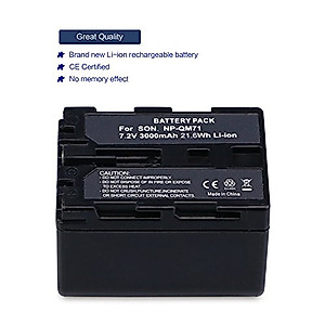 melasta 7.2V 3000mah Li-ion NP-QM71 Battery Compatible with Sony Camcorder NP-QM70 QM71D NP-FM50 NP-FM30 NP-FM70 NP-FM71 NP-FM90 Camera