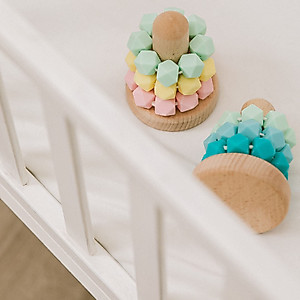 Baby Stacking Toys Silicone Stacking Ring Stacker Toddler Teething Toy Montessori Senses Educational Learning