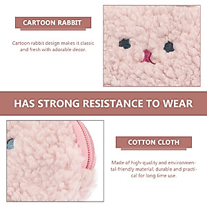 Rabbit Coin Purse Small Plush Purse Zipper Money Wallet Stuffed Handbag for Girls Women Birthday Easter Christmas Party Pink