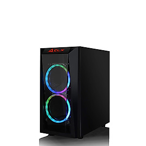 CLX Set Gaming PC AMD Ryzen 5 3600 3.6GHz 6-Core, B450 MATX, 16GB DDR4, GeForce GTX 1660 6GB, 960GB SSD, WiFi, Black Mini-Tower RGB Fans, Windows 10 Home
