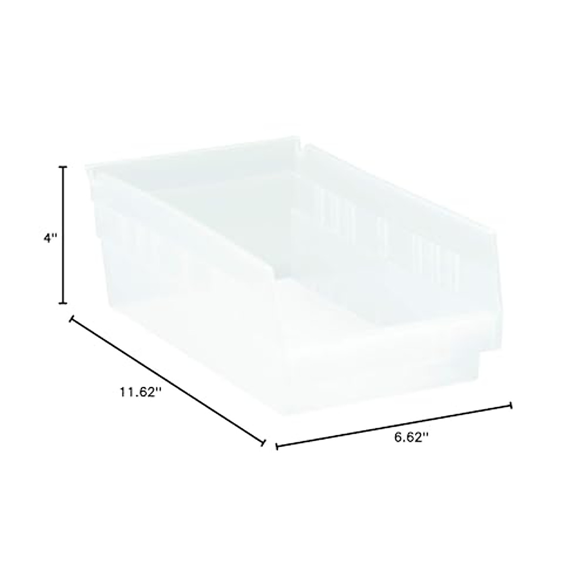 QUANTUM STORAGE SYSTEMS K-QSB102CL-10 10-Pack Plastic Shelf Bin Storage Containers, 11-5/8" x 6-5/8" x 4", Clear