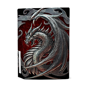 Head Case Designs Officially Licensed Christos Karapanos Talisman Silver Art Mix Vinyl Faceplate Gaming Skin Decal Compatible With Sony PlayStation 5 PS5 Disc Edition Console & DualSense Controller