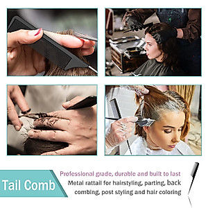 6 Pieces Carbon Fiber Hair Combs Set, General Styling Grooming Comb, Anti Static Heat Resistant Hairdressing Comb, Fine and Wide Tooth Hair Barber Comb, Rat Tail Comb