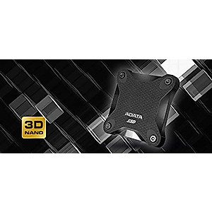 ADATA SD600Q 480GB Ultra-Speed Portable Durable External SSD - Up to 440MB/s - 3D NAND USB3.2 Black (ASD600Q-480GU31-CBK)