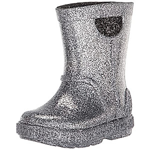 UGG T DRIZLITA Rain Boot, Glitter Grey, 11 US Unisex Little Kid