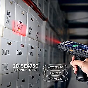 MUNBYN 2023 New Android Scanner Android 11 Barcode Scanner Handheld Mobile Computer 1D/2D QR PDF17 Zebra Scanner, IP65 8000mAh Pistol Grip Inventory Scanner, 5.2'' Screen 4G Wi-Fi GMS Data Collector