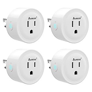 Aubess Smart Plugs with Energy Monitoring, Smart Plugs That Work with Alexa & Google Assistant, Alexa Smart Outlet Plug with Timer, Schedule, VeSync APP Remote Control, No Hub Required, White