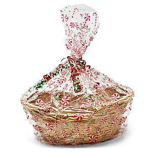 Gift Boutique Plastic Jumbo Christmas Cellophane Basket Bags with Twist Ties Pack of 24 Christmas Cookie Tray Cello Bags for Holiday Goody Party Favor Gift Wrapping Bags 24" x 30"