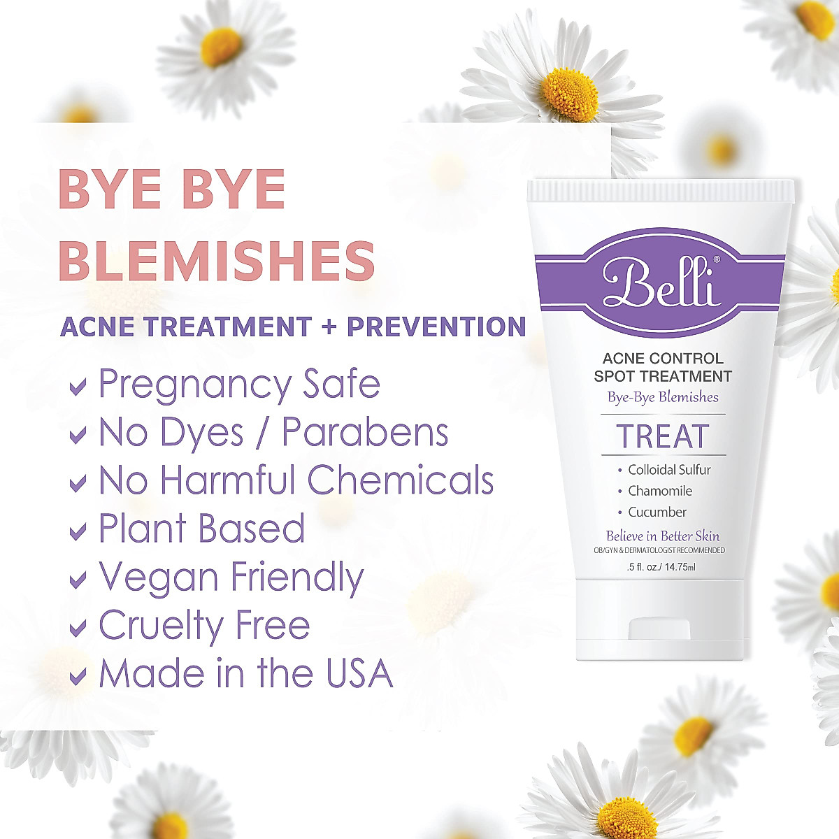 Belli Skincare Acne Control Spot Treatment - Skin Care Treatment - Acne Treatment - Vegan Face Wash - Pregnancy Acne Treatment - Acne Spot Treatment for Face - Face Care