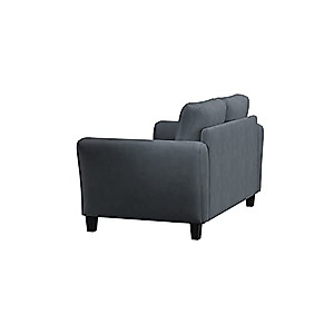 Lifestyle Solutions Watford Loveseat, 56.3" W x 31.5" D x 33.9" H, Dark Grey
