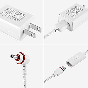 Ring Camera Battery Charger Outdoor & Indoor, 16Ft/5m Charger Cable for Ring Stick Up Cam Battery 3rd/2nd Gen, Ring Spotlight Cam Plus/Pro, USB C and DC Plug Adapter (2Pack)