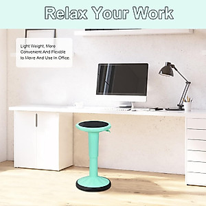 Byroce Kids Adjustable Wobble Stool, 24” Active Learning Classroom Seat, Non-Skid Wiggle Chairs Improve Posture, Focus & Help ADHD/ADD, Flexible Student Wobble Stool for Classroom Seating (Green)