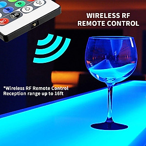 Nurxiovo 20/24/32/36 in Led Bar Shelf Floating Lighted Liquor Bottle Display Shelf LED Shelves Commercial Illuminated Bar Home Wall-Mounted Racks with RF Remote Control