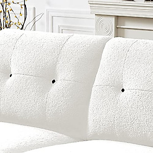 Modular Sectional Sofa Customizable Sherpa Fabric with Ottoman for Living Room