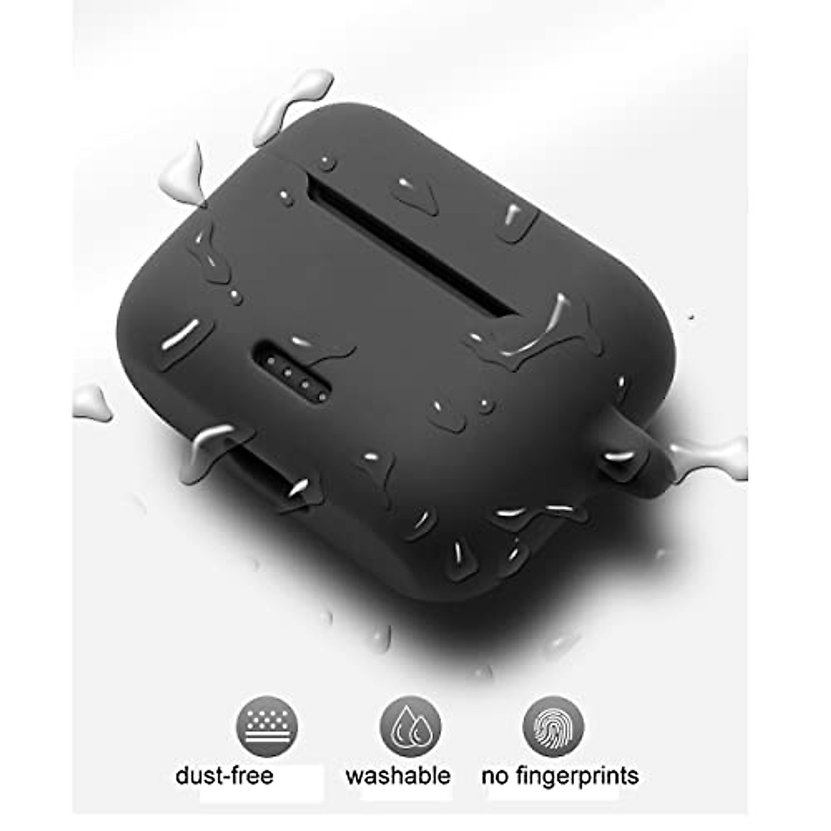 Claiol Silicone Case for TOZO NC2, Premium Shockproof Protective TOZO NC2 Case Cover with Keychain. (Black)