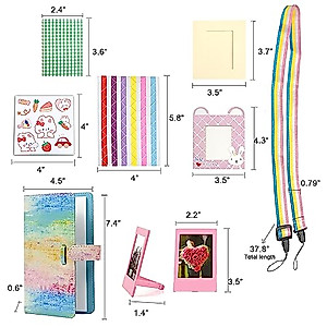 GEMHOPE Camera Accessories Colorful Bundle Kit Compatible with Fujifilm Mini 9/8/90/70/11 12 Accessory Include Film Sticker, Desk Frames, Hanging Frame, Strap, Clips (Colorful)