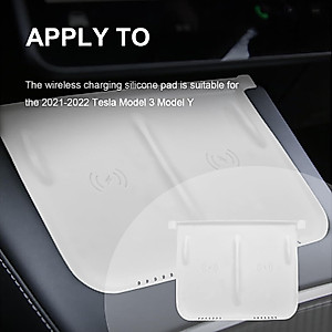 QUICTO Center Console Silicone Mat,Car Interior Accessory for 2021-2023 Tesla Model 3 Model Y (White)