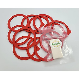 Canning Jar Seal Bundle Includes 24 Regular Mouth Viceroy Jar Rubbers With Tab and 24 Dissolvable Sunivale Jar Labels Replacement Jar Seals for Old Style Canning Jars Natural Rubber Rings