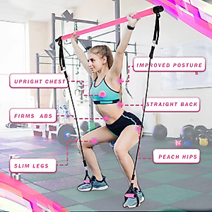 Limm Pilates Bar Kit with 6X Resistance Bands, 3-Section Pilates Bar with Adjustable Bands Workout Equipment for Legs,Hip,Waist and Arm, Muscle Toning, Stretching, Yoga