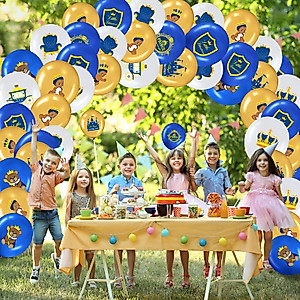 45 Pcs Royal Prince Balloons Blue and Gold Castle Crown Latex Balloon 12 Inches Prince Birthday Party Balloons Royal Blue Gold White Balloons for Baby Shower and Boys Birthday Theme Party Decoration