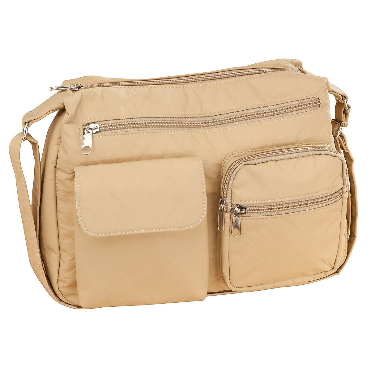 Machine Washable Shoulder Handbag with Multiple Storage Pockets