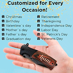 Grand Way Customized Pocket Knife - Personalized Gift for Men & Women Dad Birthday Presents Dads Father Husband Mens Gifts Him Anniversary Ideas 0207 PS