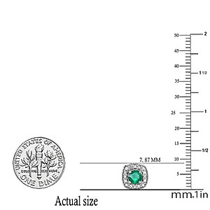 Dazzlingrock Collection Round Emerald & White Diamond Ladies Halo Stud Earrings, 10K White Gold
