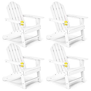 WYFDP 4 Piece Patio Dining Chairs Stackable Removable Cushioned Garden Patio