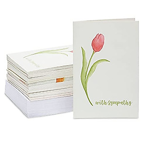 Best Paper Greetings 48-Pack of Bulk Sympathy and Get Well Cards Assortment Box with Envelopes with 12 Floral Designs, Blank On The Inside for Family, Friends, Coworkers (4x6 Inches)
