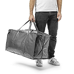 Domiform Moving Bags 4-Pack Set,24.5 Gallon Large Tote Bag for Storage, Heavy Duty Space Saver Bags for Clothing Storage and Room Organization, Practical Alternative to Moving Boxes Grey X-Large