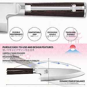 RyoriNinja Dexter Deba Knife 8inch Japanese Steel Kitchen Chef Knife, Professional stainless Steel Fish Fillet Knife for cooking with Gift Box for Men and Women(8 inch)