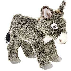Bearington Pedro Plush Donkey Stuffed Animal, 12 Inches