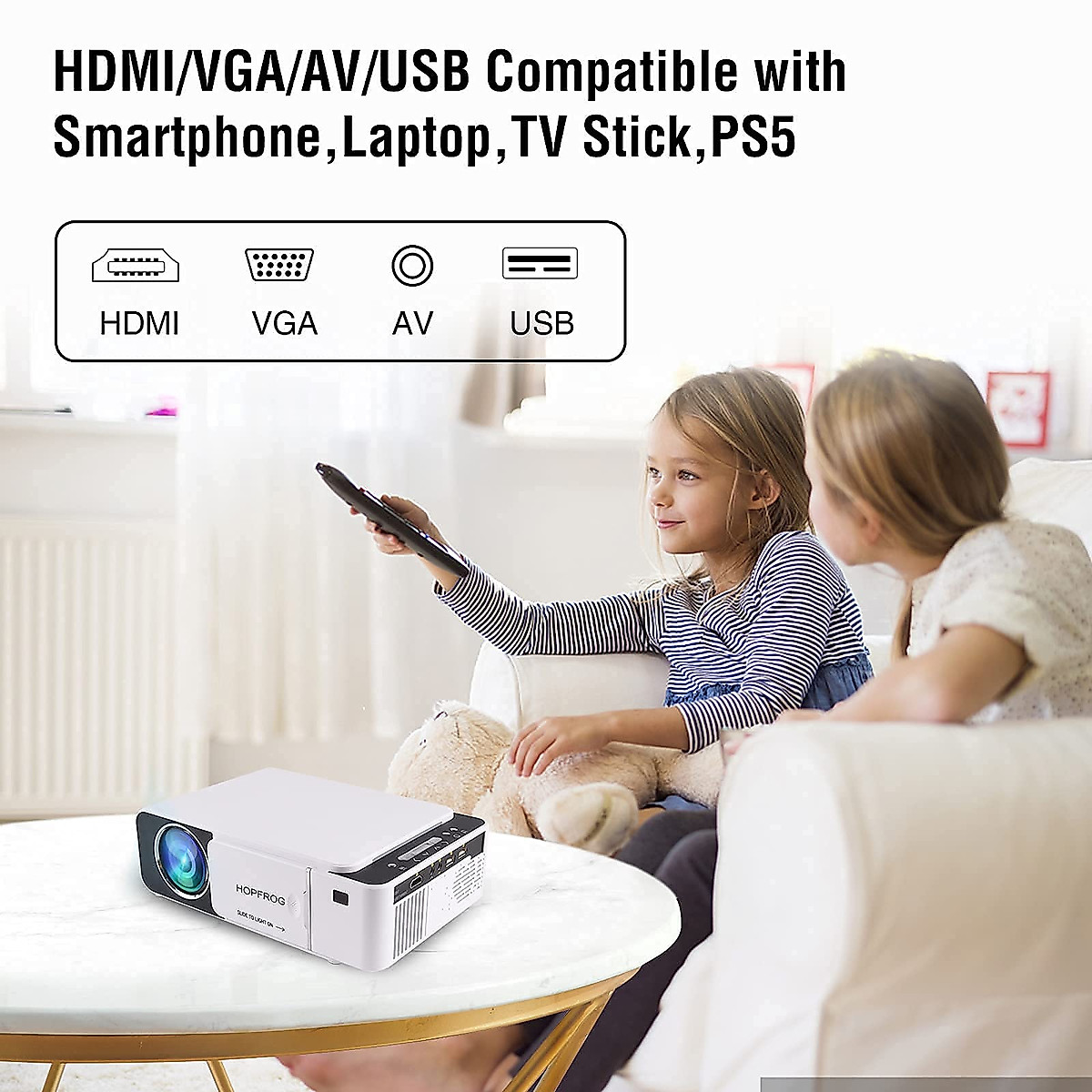 Portable WiFi Projector 1080P for Home & Outdoor Movies