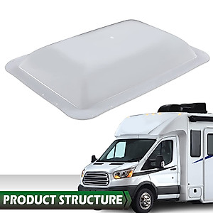 GRAND ORANGE Skylight Cover White 14" X 22" Compatible with RV Camper Food Truck Camper Skylight Food Truck Skylight