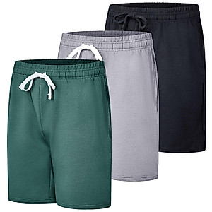 Real Essentials Men's Casual Lounge Pockets Active Sports Fitness Training Athletic Gym Sweat Workout Knit Basketball French Terry Cloth Cotton Dry Fit Jersey Sleep, Set 1, 2XL, Pack of 3