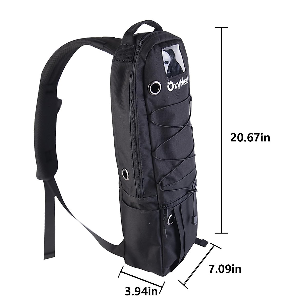 Portable Oxygen Tank Backpack O2 Cylinder Carrying Bag Oxygen Tank Holder for Size M2, M4, ML6, M9, M6, MD（Black）