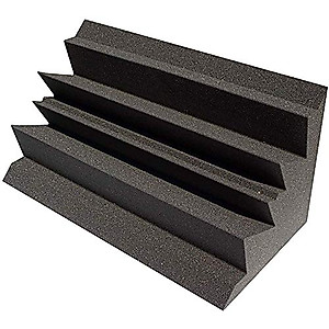 Color Acoustic Foam Bass Traps, Bulk 24” x 12” x 12” XL Soundproofing Studio Foam Bass Trap Bundle (4 Pack, Charcoal)
