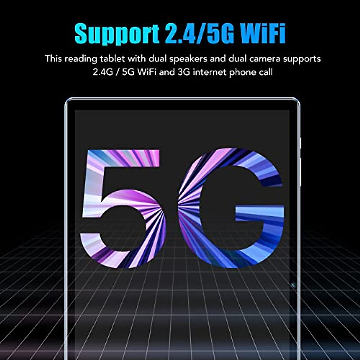 Naroote HD Tablet, 4GB RAM 128GB ROM 10 Inch Office Tablet Octa Core CPU for Business (Blue)