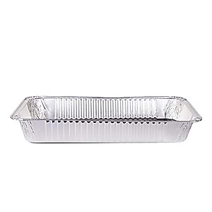 Glad Disposable Aluminum Full Size Deep Steam Pan | 2 Count | Foil Steam Pan | 20.5” x 12.5” x 2.75” Aluminum Pan | Disposable Steamware | Glad Foil Pans for Steaming