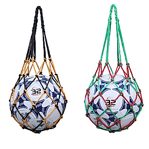 EastyGold Basketball Net Bag Football Soccer Mesh Storage Sports Ball Holder Organiser Nylon Carry Bag Durable Single Ball Carrier 2 Pack Black Green Fit Ball 3 4 5