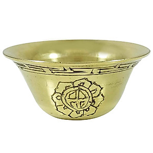 IBA Indianbeautifulart Tibetan Buddhist Offering Bowl Traditional Brass Carved Holy Water Bowls Set of 7