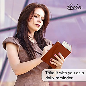 3 Pack Notebooks Journals Bulk with 3 Black Pens, Feela A5 Hardcover Notebook Classic Ruled Lined Journal Set with Pen Holder for Work Business Journaling Note Taking, 120 GSM, 5.1”x8.3”, Brown