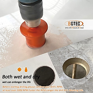 BGTEC Dry Diamond Drill Bits Set, 2pcs 1/4" with Quick Change Hex Shank Plus 40x60mm Triangle Shank Sink/Washbasin Basin Opener for Porcelain Marble Ceramic Tile Granite Stone