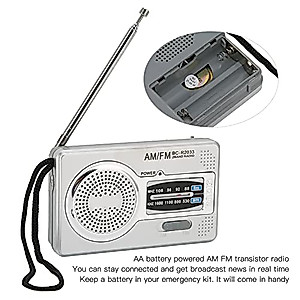 GOWENIC Portable Radio, Mini Pocket AM FM Transistor Radio Battery Powered Weather Radio with Loudspeaker Headphone Jack for Home, Outdoor Travel, Entertainment, Emergency Use