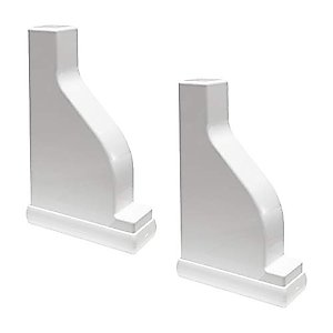 Plum Fittings Decorative White Vinyl Pergola End Cap 2"x 6" Rail, (Pack of 4)