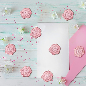 Wax Seal Stickers Heart Embossed Stickers for Wedding Marriage Engagement Envelope Invitation Card Baby Shower (60 Pieces)