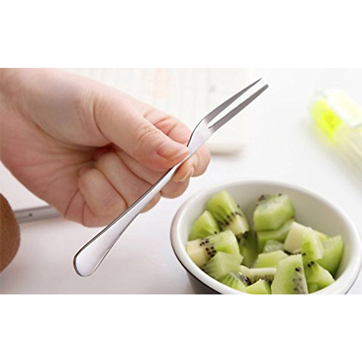 Hosybal Crab Stainless Steel Forks,Escargot Forks 2 Prong Tasting Appetizer Forks Portable Cocktail Salad Fruit Forks for Party Travel,Set of 10, 5 Inches (10 Pcs)