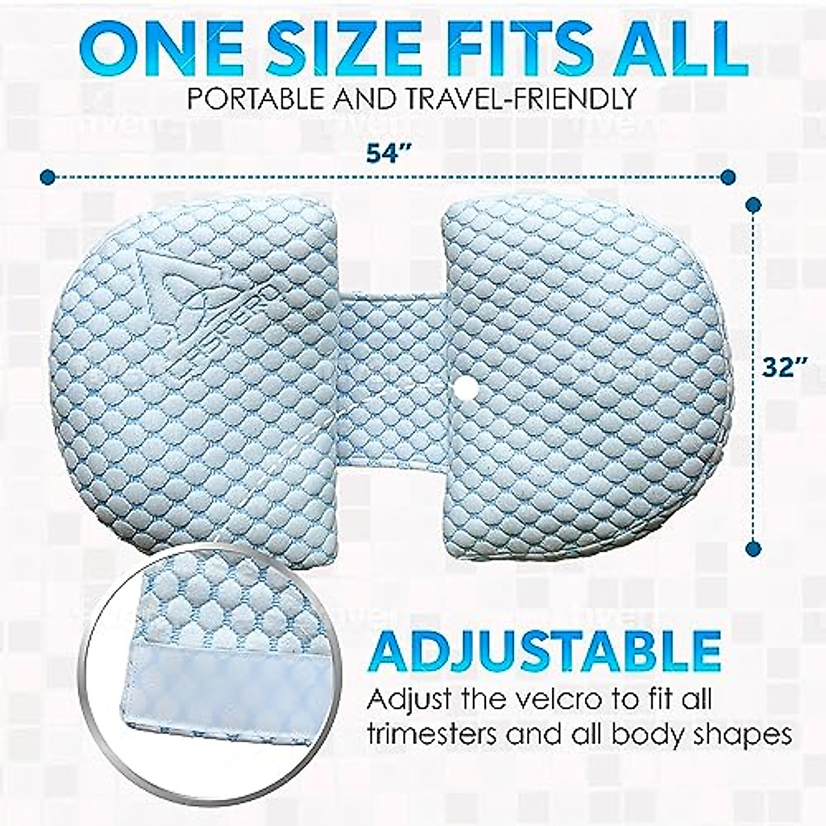 CASPERO Maternity Wedge Pillow for Pregnant Women - Soft Body Pillow for Side Sleepers, Support for Back, Belly, Hips, Neck with Detachable Adjustable Pillow Cover - Travel Friendly & Machine Washable