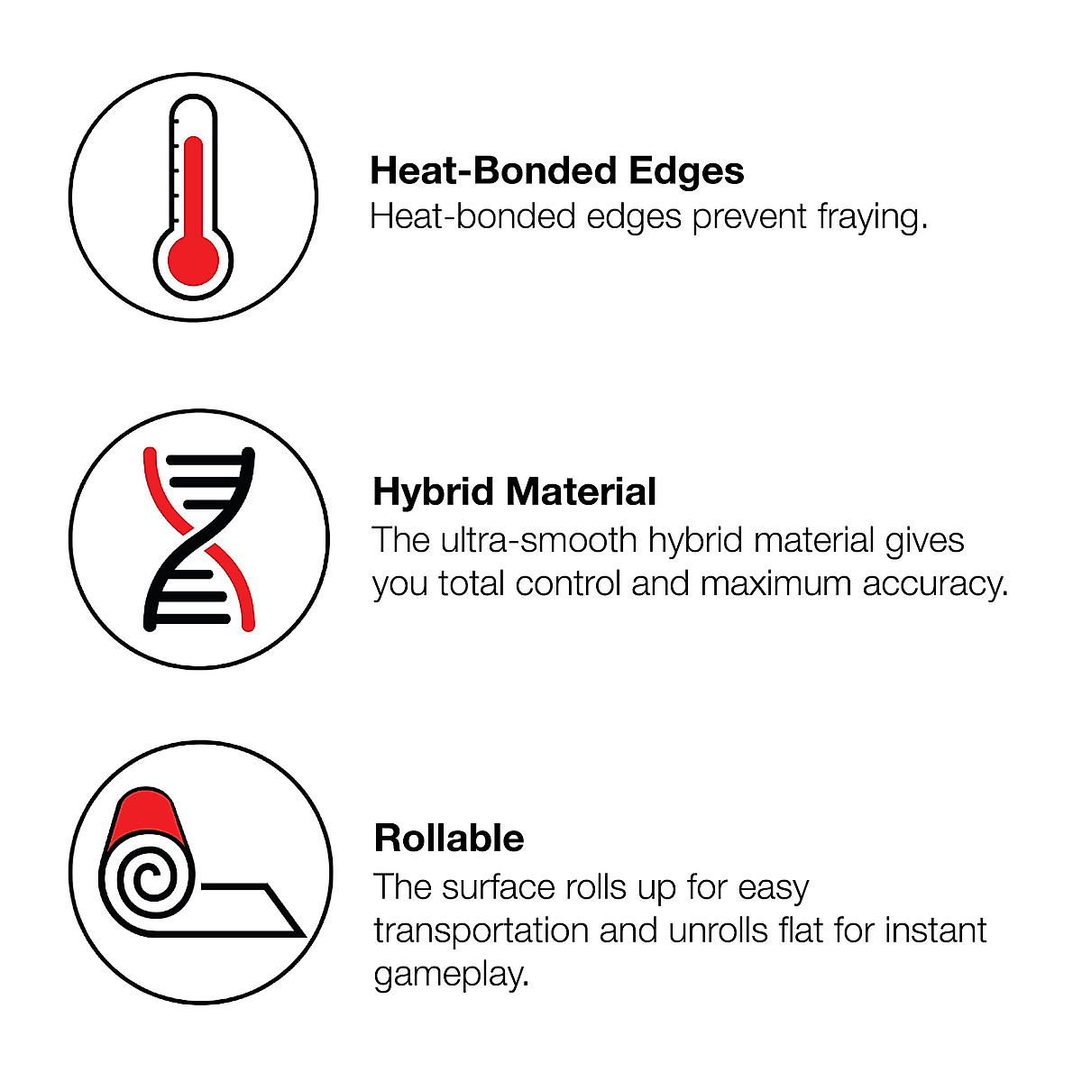 Mad Catz The Authentic G.L.I.D.E. 16 High Performance Gaming Mouse Pad Gaming Surface With Heat Bonded Edges And Non-Slip Rubber Base 10.6 x 12.6 in, Black