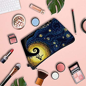 MRSP Cosmetic Bag Makeup bags for women,Small makeup pouch Travel bags for toiletries waterproof Dead The Nightmare Before Christmas (The Starry Night)